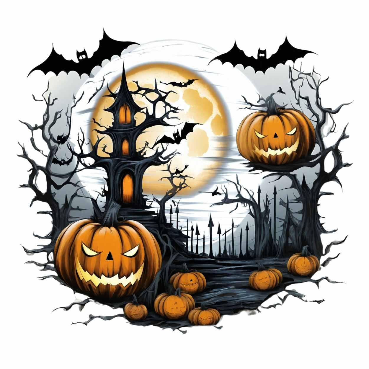 Halloween, Skeleton, Witch, Pumpkin, 14 PNG Sublimation Design, Clipart ...