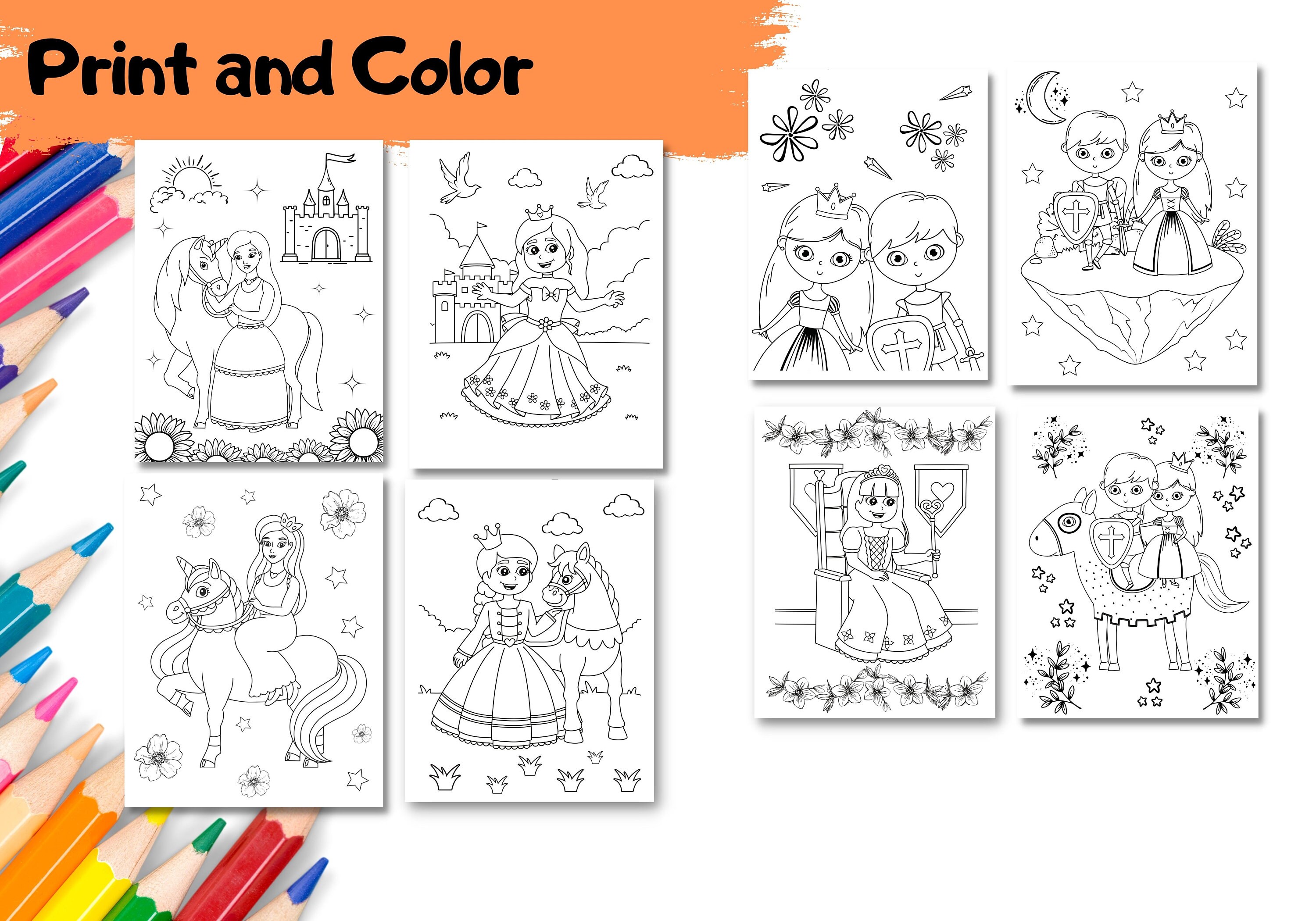 40 PRINTABLE Princess Coloring Pages for Kids | Princess Birthday Party ...