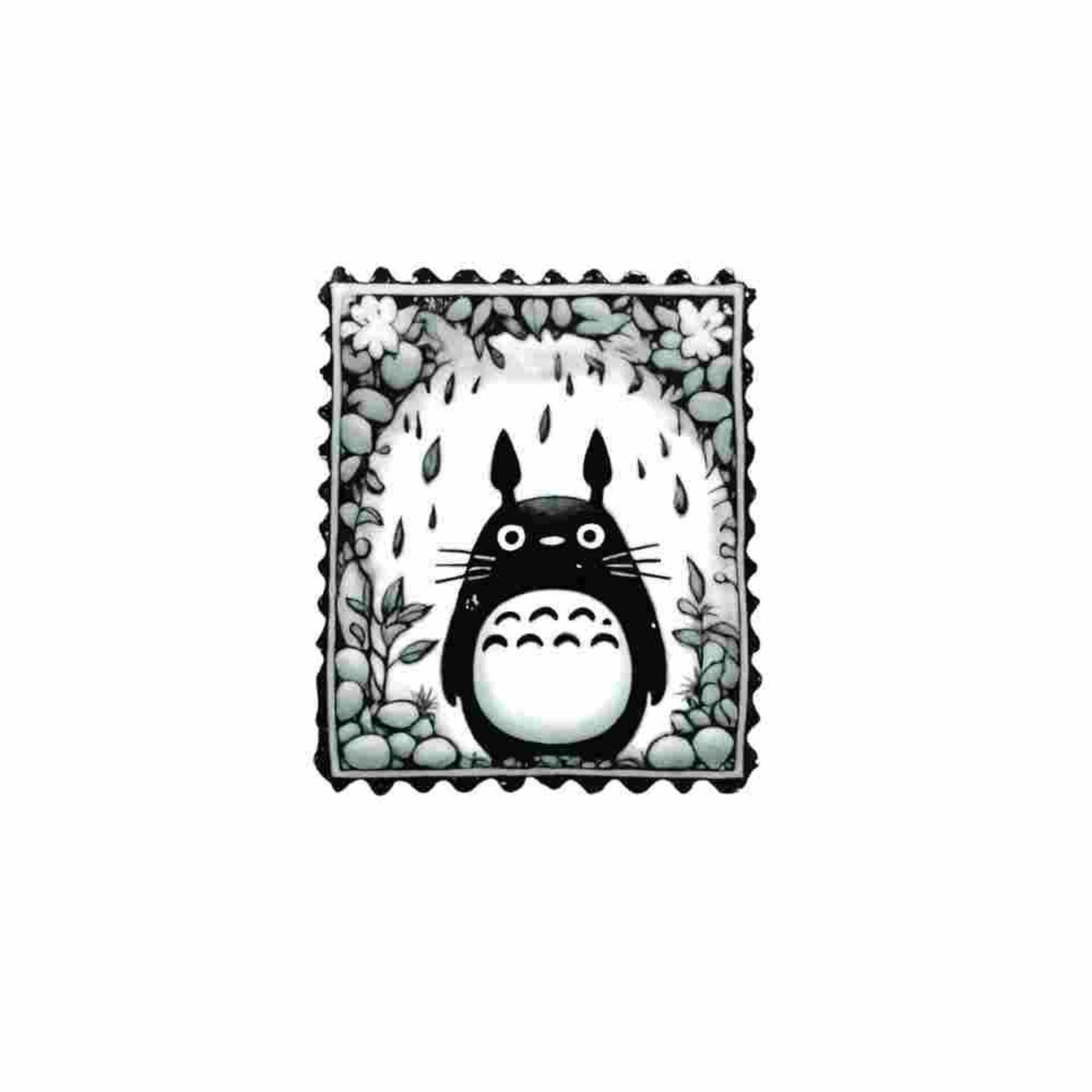 Studio Ghibli Totoro Stamp Inspired Clipart 11 JPG PNG Patterns ...
