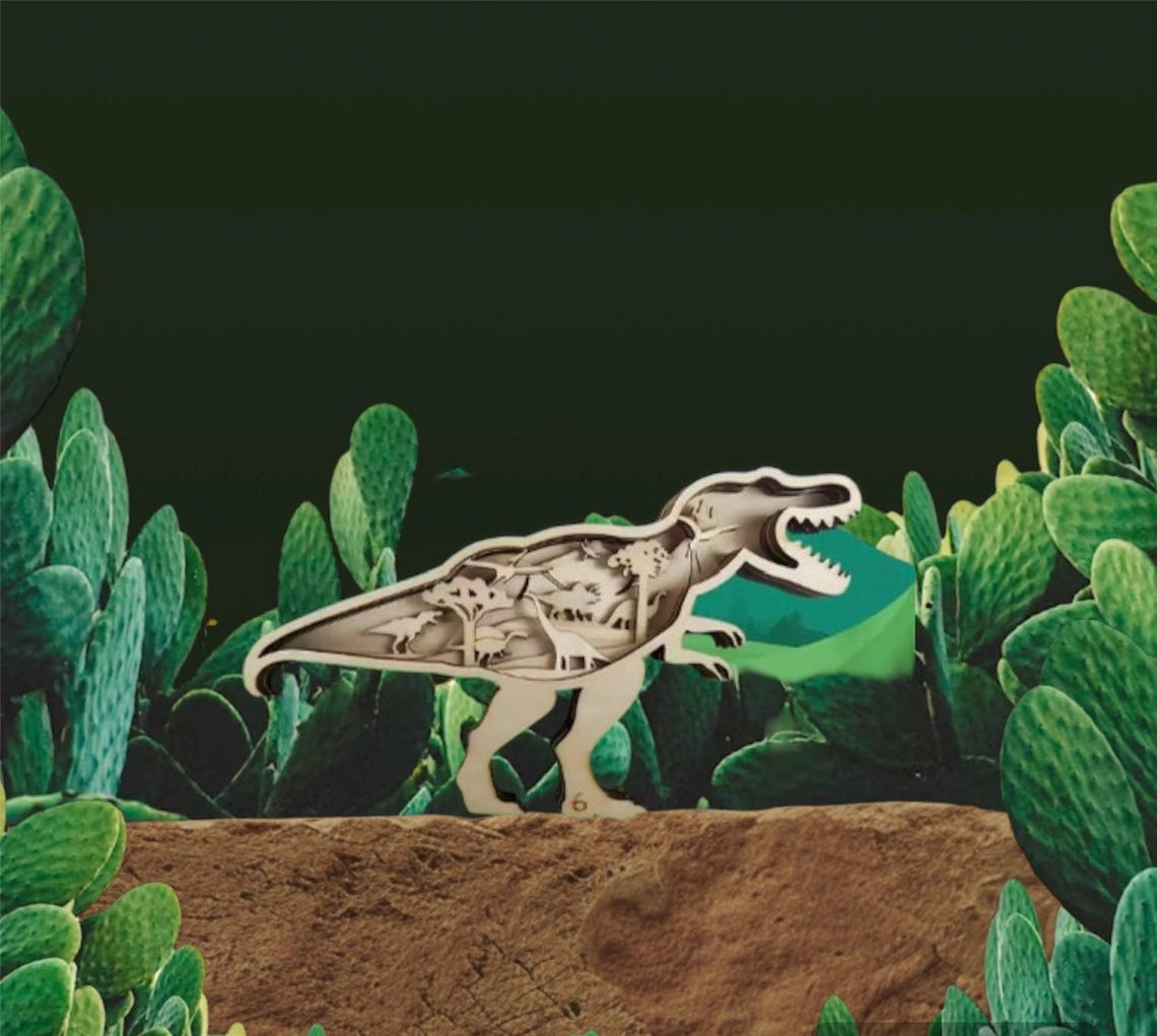 Dinosaur Wood Painting Kit, Coloring, Kids Craft Unfinished Wood Toy ...