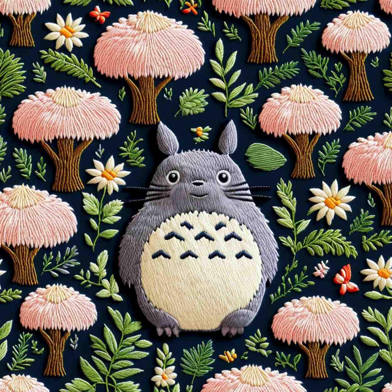 Ghibli Embroidery Pattern Inspired Clipart 7 JPG Patterns, Japanese ...