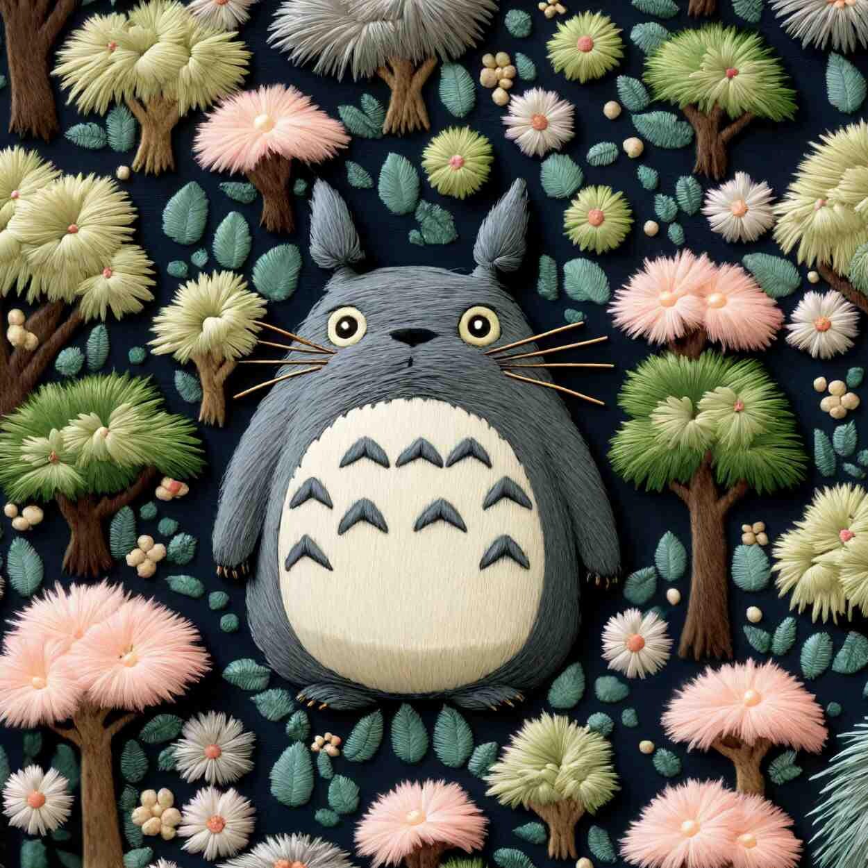 Ghibli Embroidery Pattern Inspired Clipart 7 JPG Patterns, Japanese ...