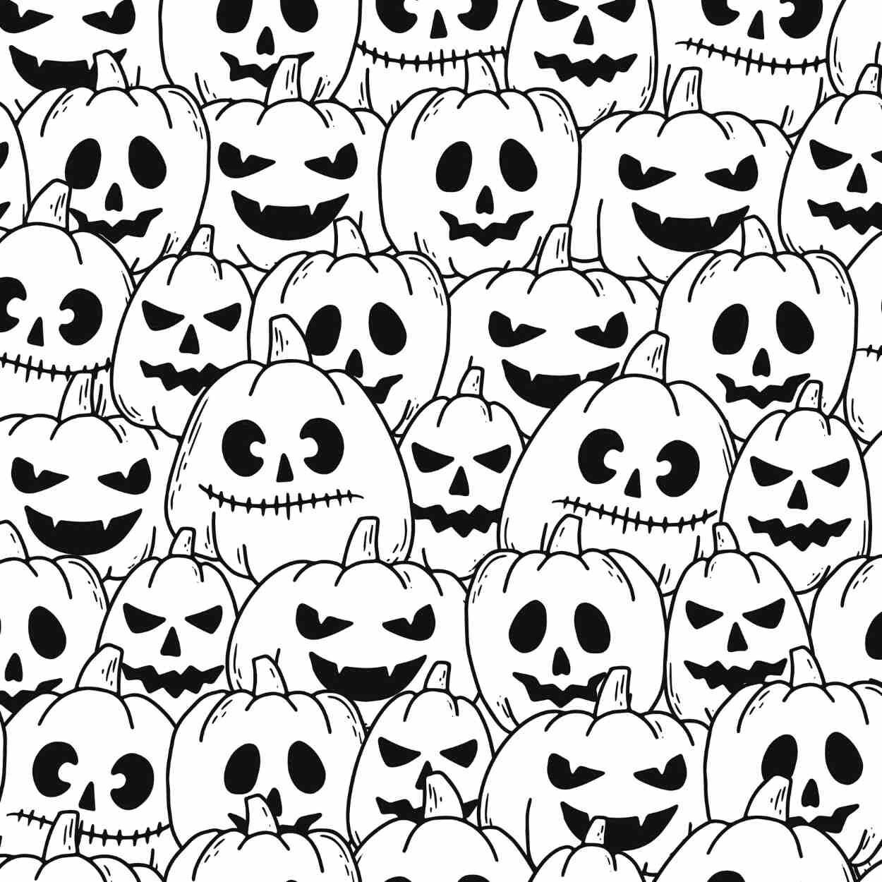 Halloween, Ghosts, Pumpkins, Doodle Pattern Clipart, 10 JPG Digital ...