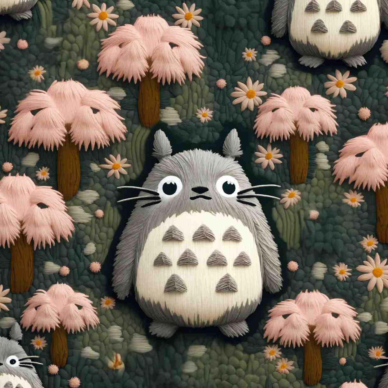 Ghibli Embroidery Pattern Inspired Clipart 7 JPG Patterns, Japanese ...