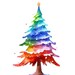 Rainbow Christmas Tree Clipart 12 Png Digital Images, for Journaling ...