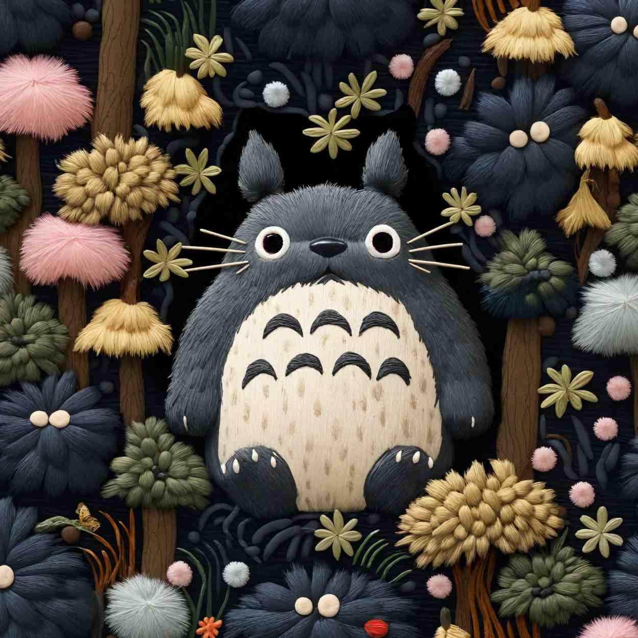 Ghibli Embroidery Pattern Inspired Clipart 7 JPG Patterns, Japanese ...