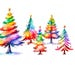 Rainbow Christmas Tree Clipart 12 Png Digital Images, for Journaling ...