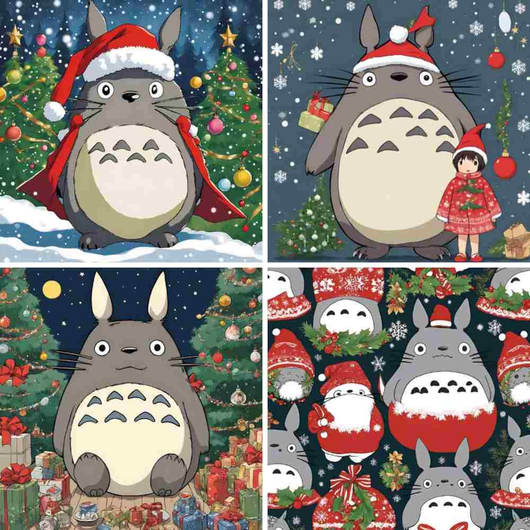 Studio Ghibli Christmas Inspired Clipart 16 Digital Papers, Japanese ...