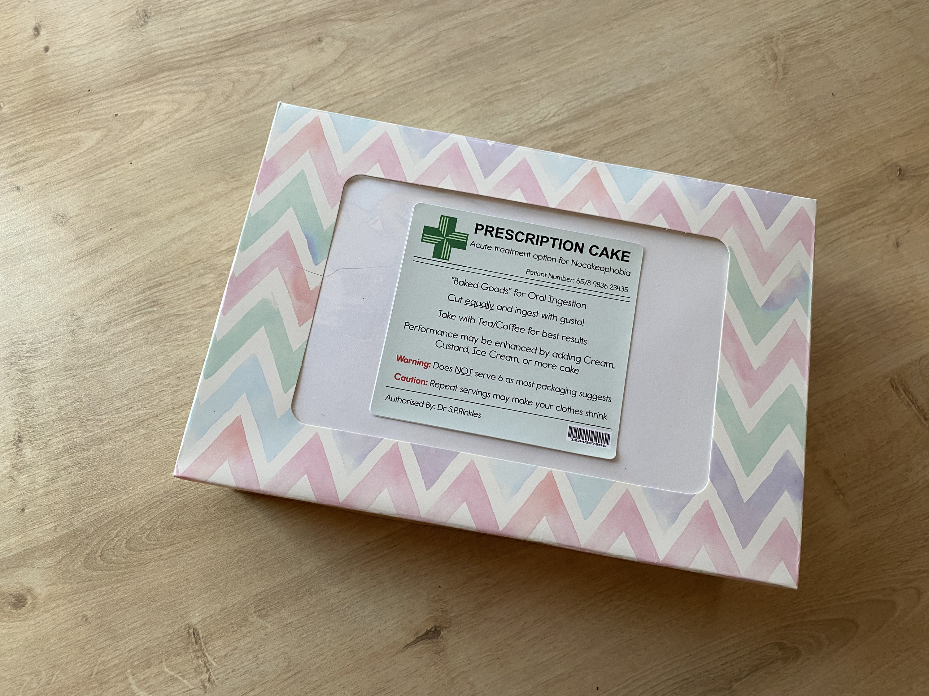 Prescription Cake!! PRINTABLE Prescription Label - as Prescribed by Dr ...