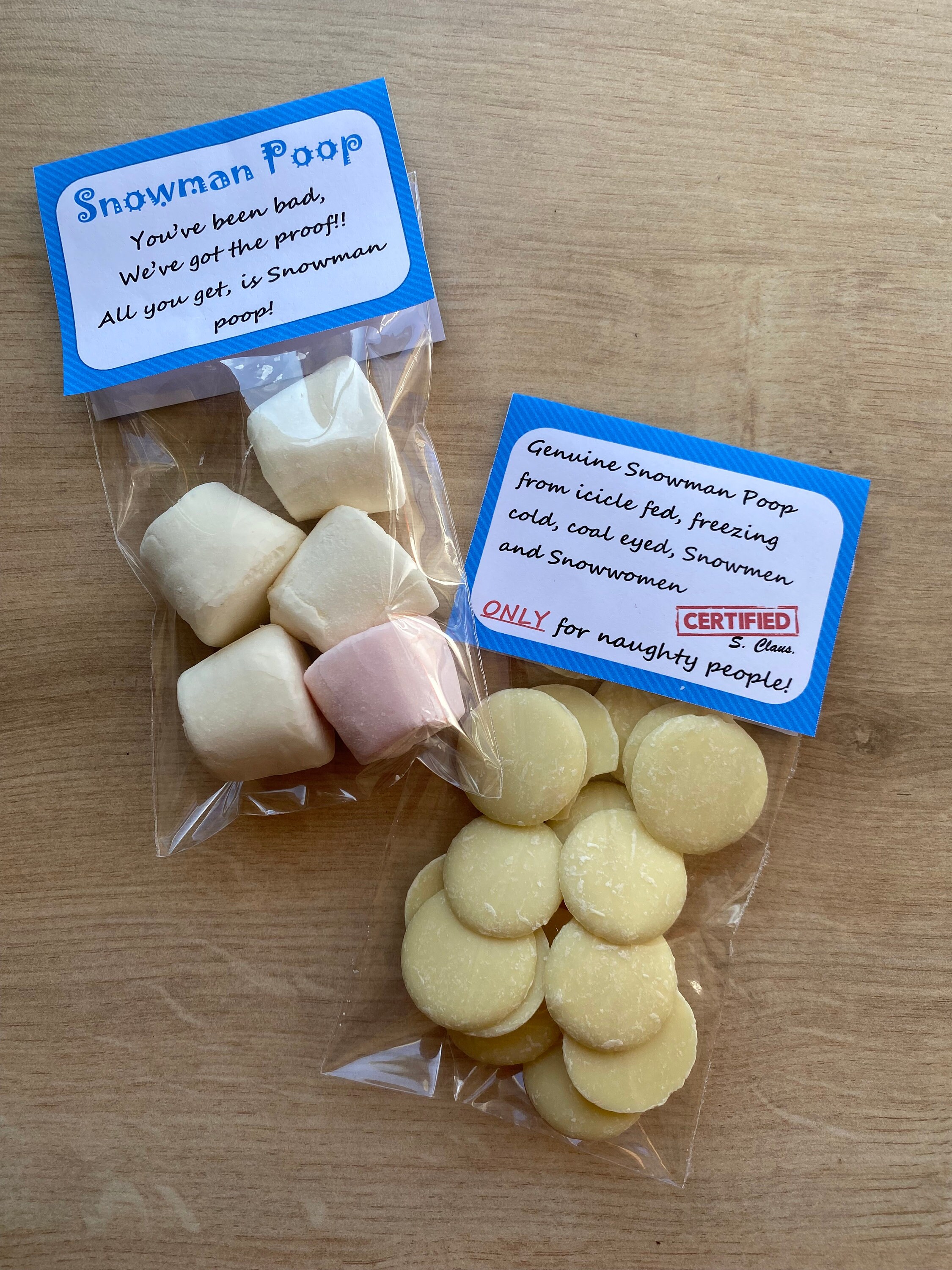 PRINTABLE Reindeer Poop AND Snowman Poop Sweet Topper 7.6cm - Etsy