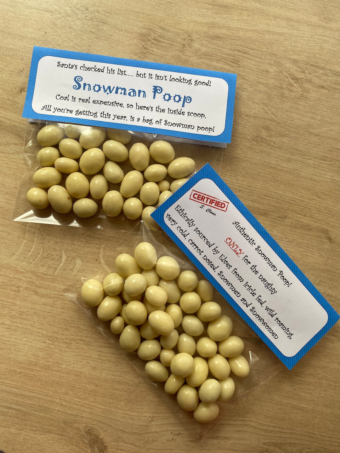 PRINTABLE Reindeer Poop AND Snowman Poop Sweet Topper. Christmas Eve ...