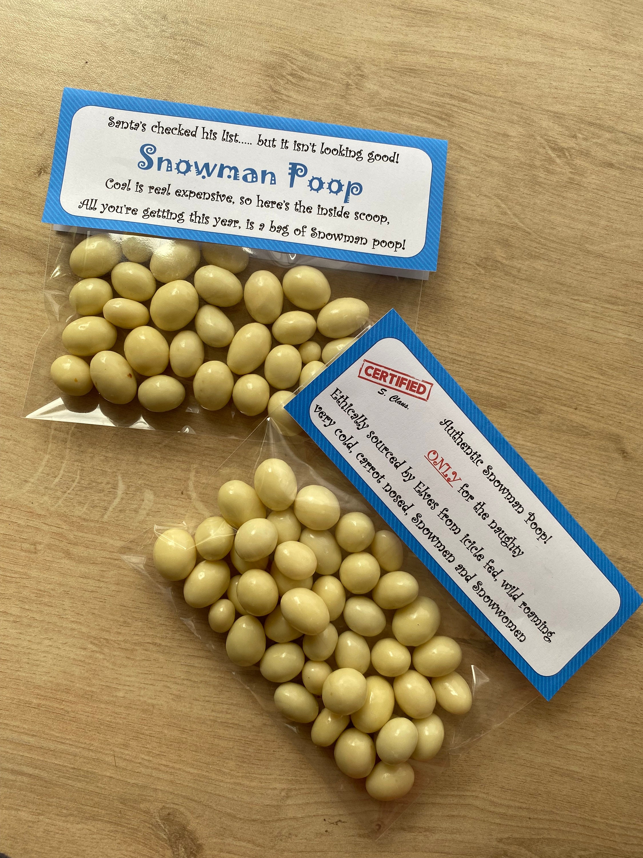 PRINTABLE Reindeer Poop AND Snowman Poop Sweet Topper. Christmas Eve ...