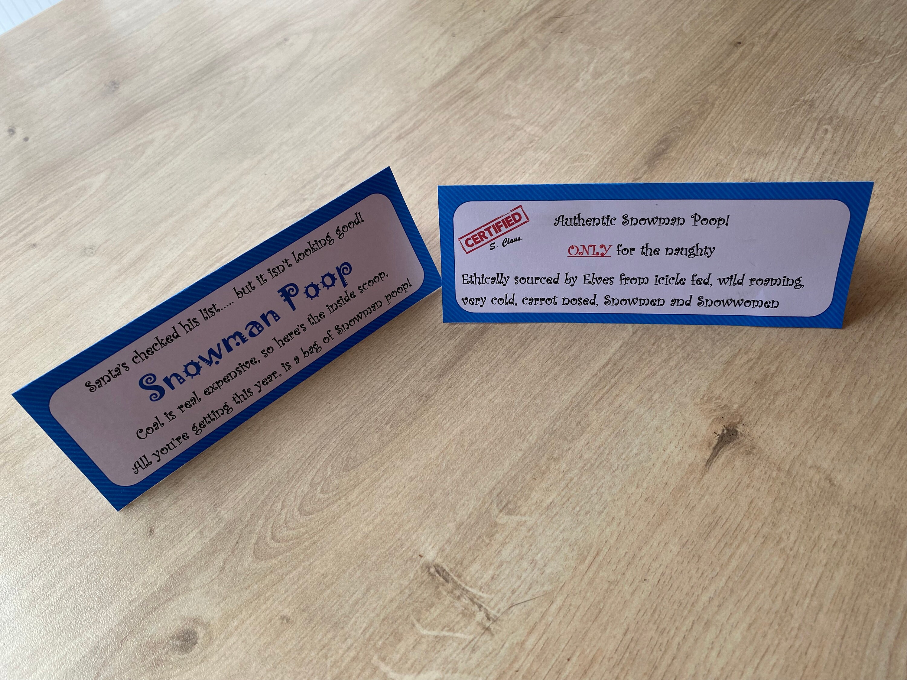 PRINTABLE Reindeer Poop AND Snowman Poop Sweet Topper. Christmas Eve ...