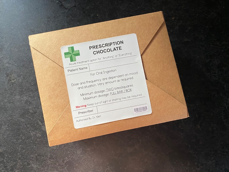 Prescription Chocolate Label! PRINTABLE Prescription Label for All ...