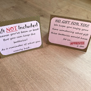 PRINTABLE Gift NOT Included Bag Topper. Novelty Secret Santa Gift ...