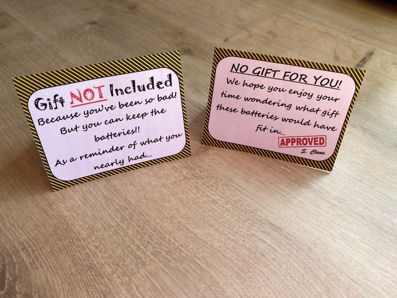 PRINTABLE Gift NOT Included Bag Topper. Novelty Secret Santa Gift ...