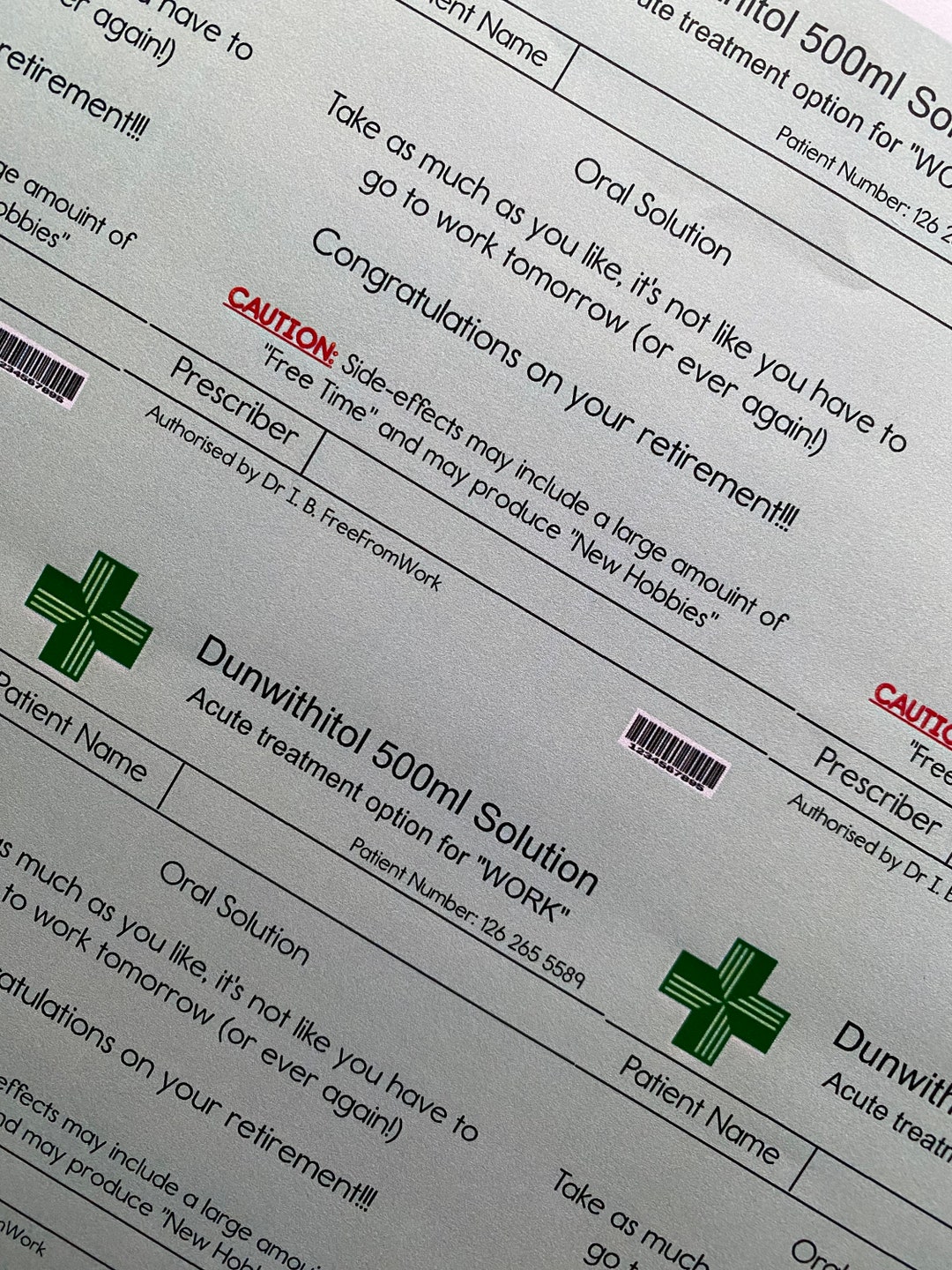 Prescription "dunwithitol" Printable Label! Retirement Gift. PRINTABLE ...