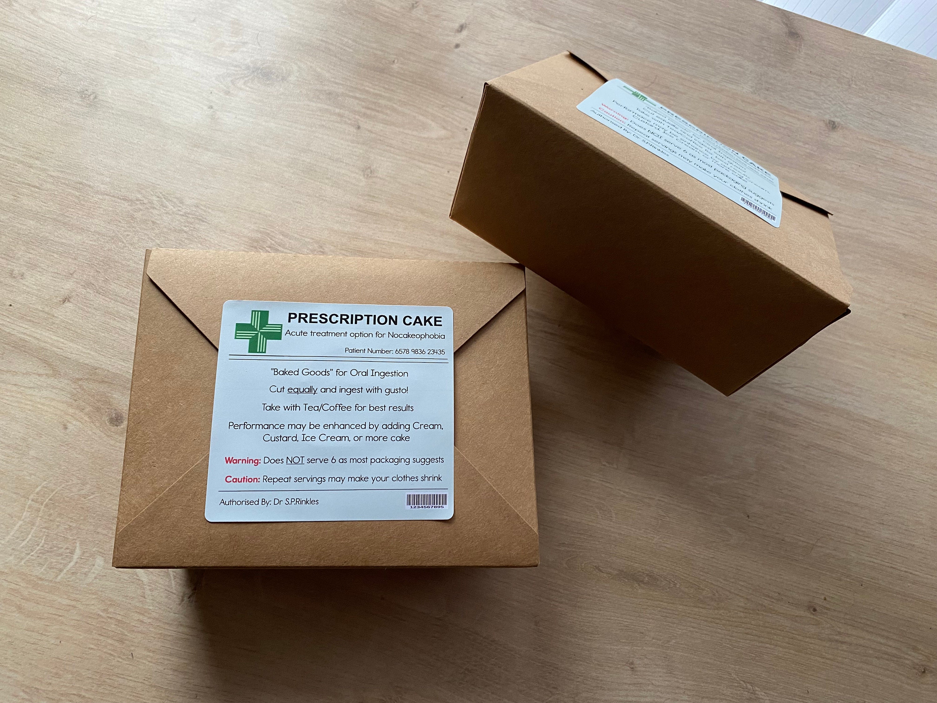 Prescription Cake!! PRINTABLE Prescription Label - as Prescribed by Dr ...