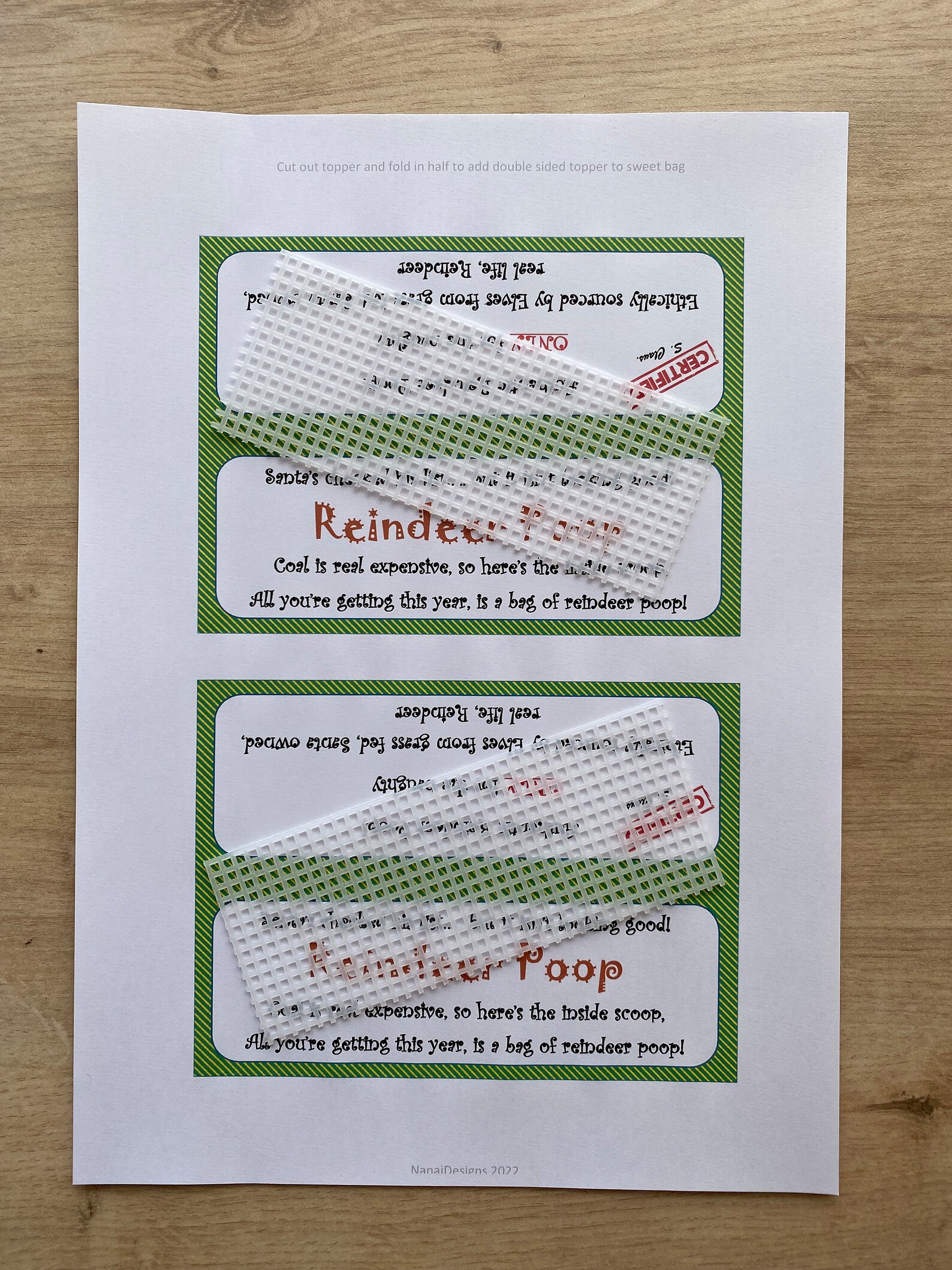 PRINTABLE Reindeer Poop AND Snowman Poop Sweet Topper. Christmas Eve ...