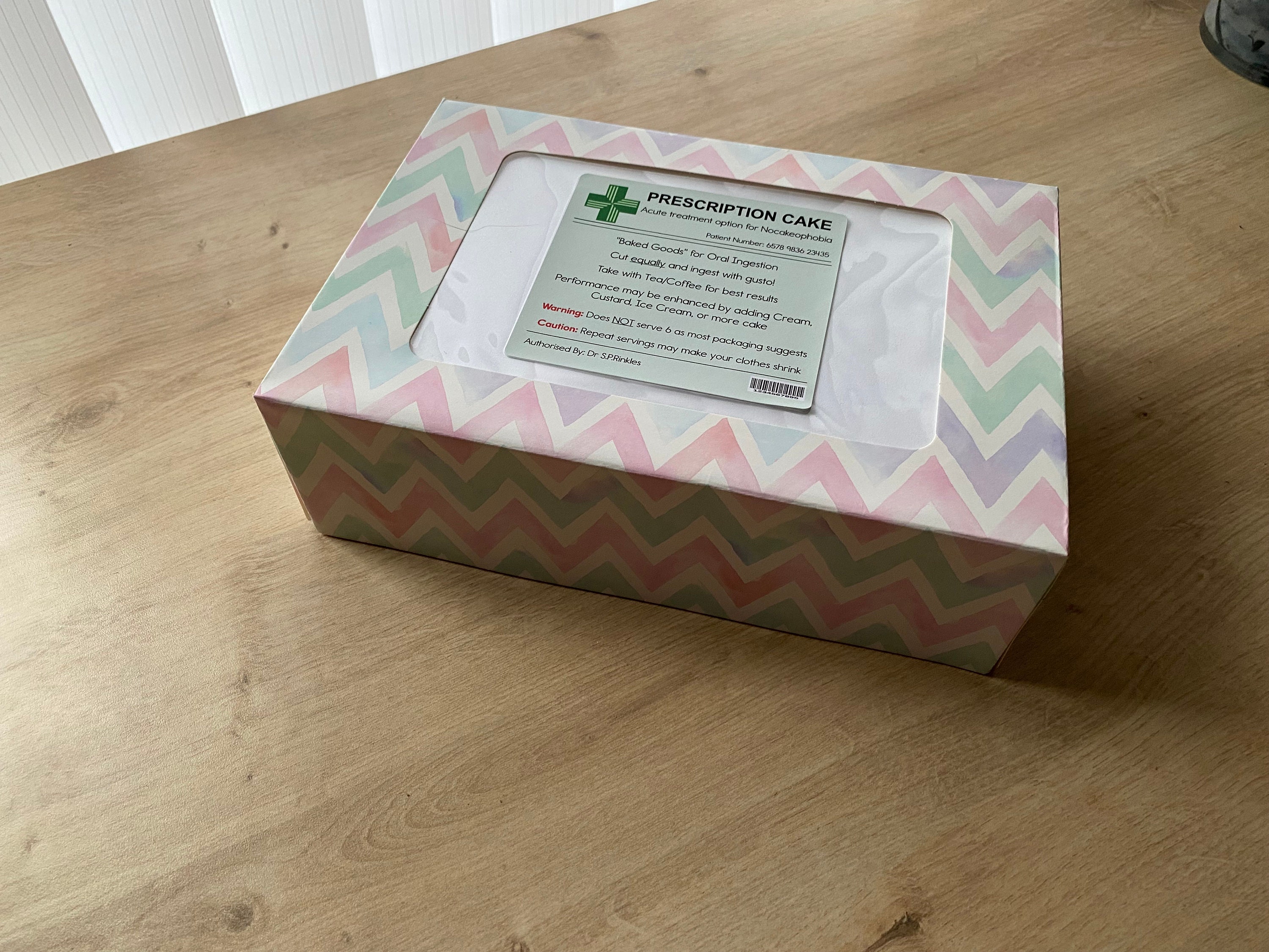 Prescription Cake!! PRINTABLE Prescription Label - as Prescribed by Dr ...