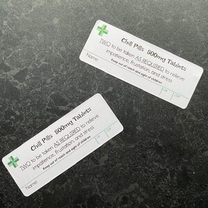 Prescription "chill Pill" Label Printable - Funny Gift for Teacher ...