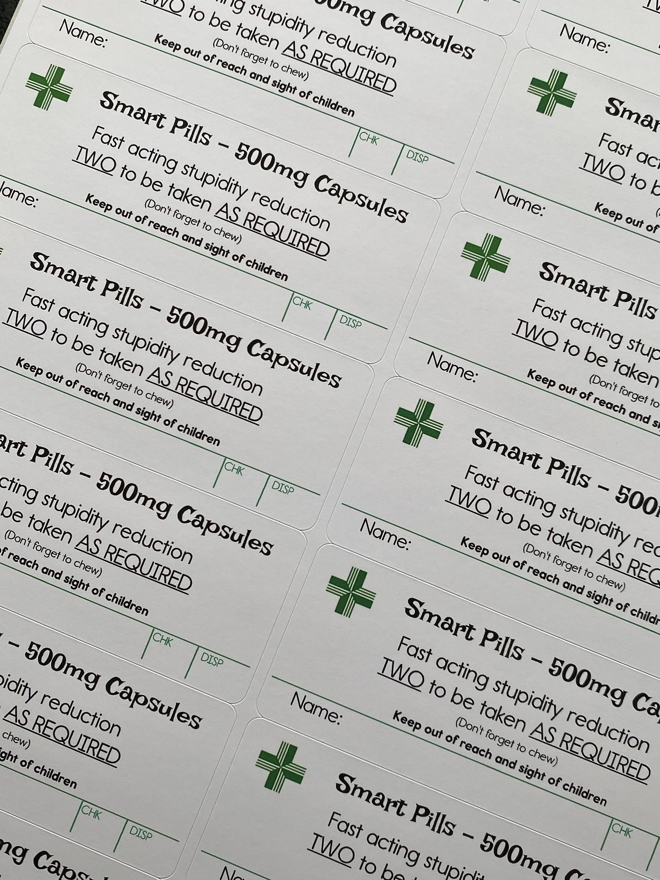 Prescription Smart Pills Label PRINTABLE Prescription Label for Funny ...