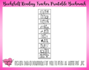 Reading Theme Bookmark Printable - Etsy