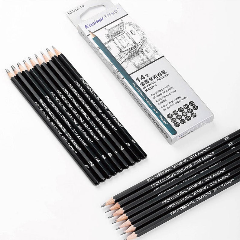14 PCS Professional Graphite Pencil Set - Etsy