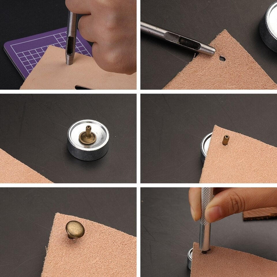Leather Snap Button Fasteners Kit - Etsy