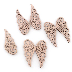 Wooden Angel Wing Shaped Ornaments Craft and DIY 4 Designs - Etsy