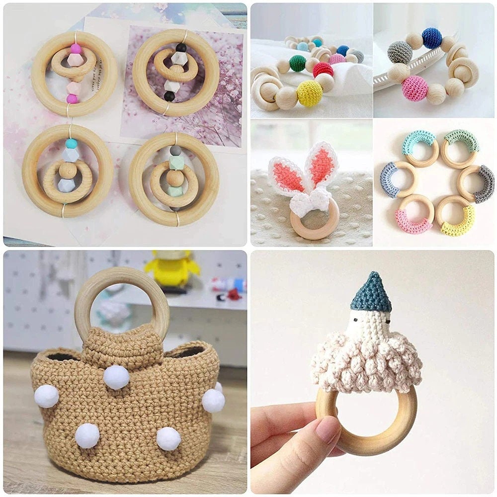 Unfinished Wooden Rings Macrame DIY & Crafts : (25-100mm) - Etsy