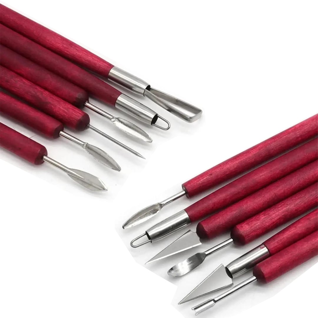 Set of Wooden Handle Clay Pottery Carving and Styling Tools - 6 Pcs - Etsy