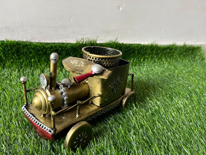 Handcrafted Train Engine Shape Decorative Pen Stand by Nitya Art N ...