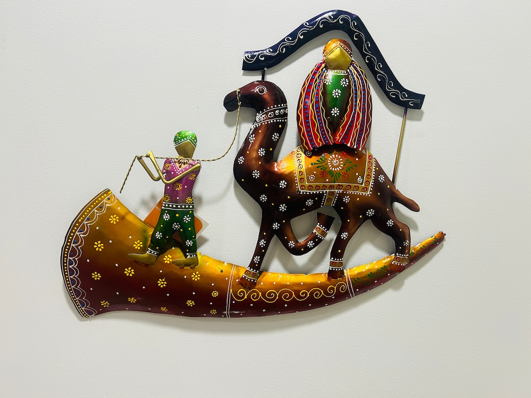 Rajasthani Camel Wall Hanging Sculpture Metal Centerpiece Art Antique ...