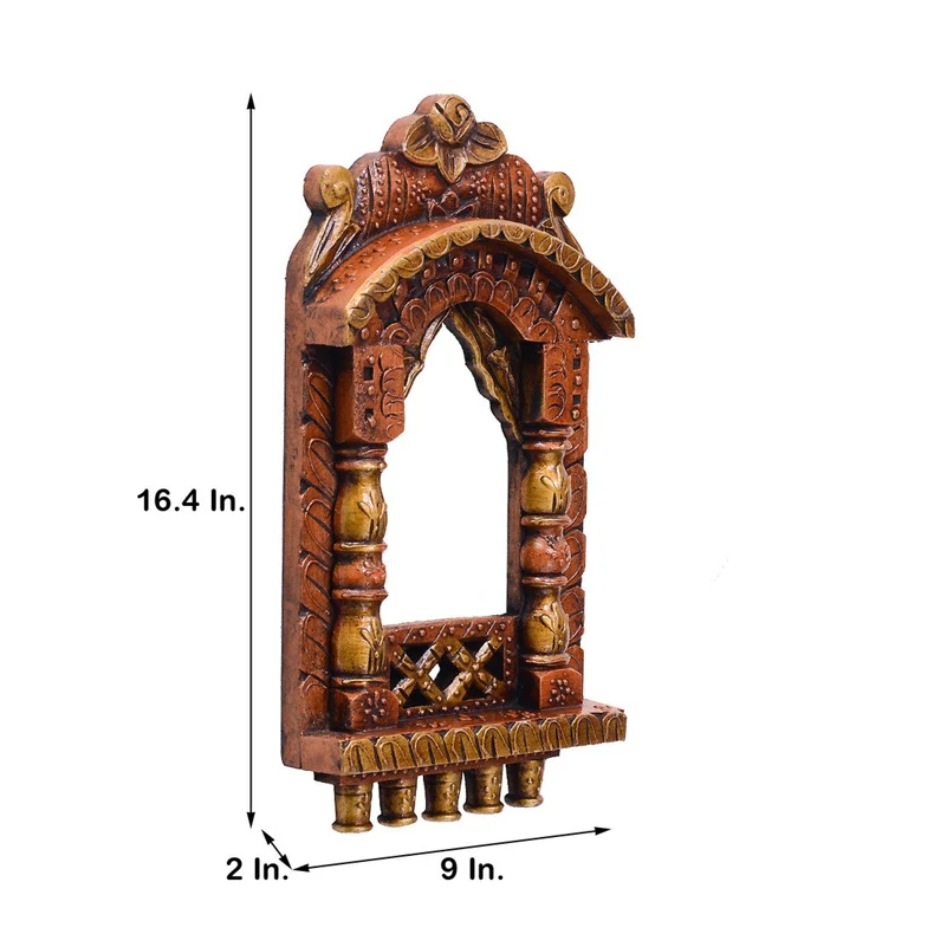 Wooden Window Wall Frame, Hand Painted Hand Carved Indian Ethnic Wall ...