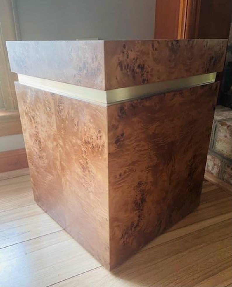 Set of 4 Custom Made to Order Burl Wood Cube Coffee Table Bases End ...