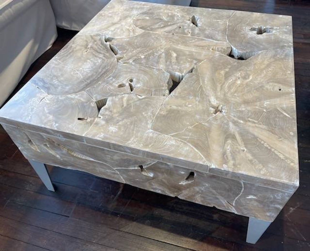 Square Teak Root Coffee Table Teak Driftwood Accent Table Teak ...