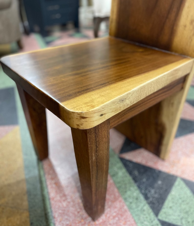 Live Edge Exotic Monkey Pod Wood Dining Table Chairs Organic Furniture ...
