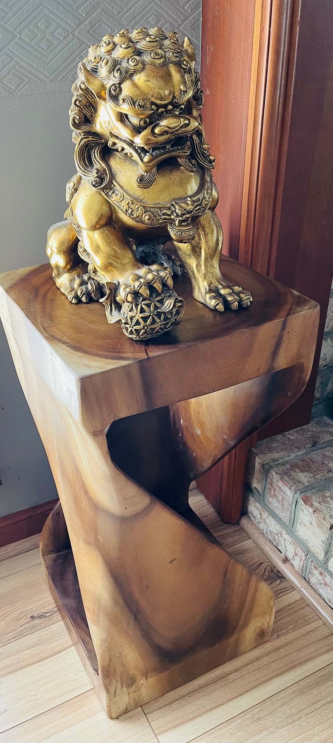 Teak Twist Pedestal Twisted End Table Teak Plant Stand Modern - Etsy