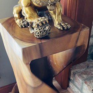 Teak Twist Pedestal Twisted End Table Teak Plant Stand Modern Furniture ...