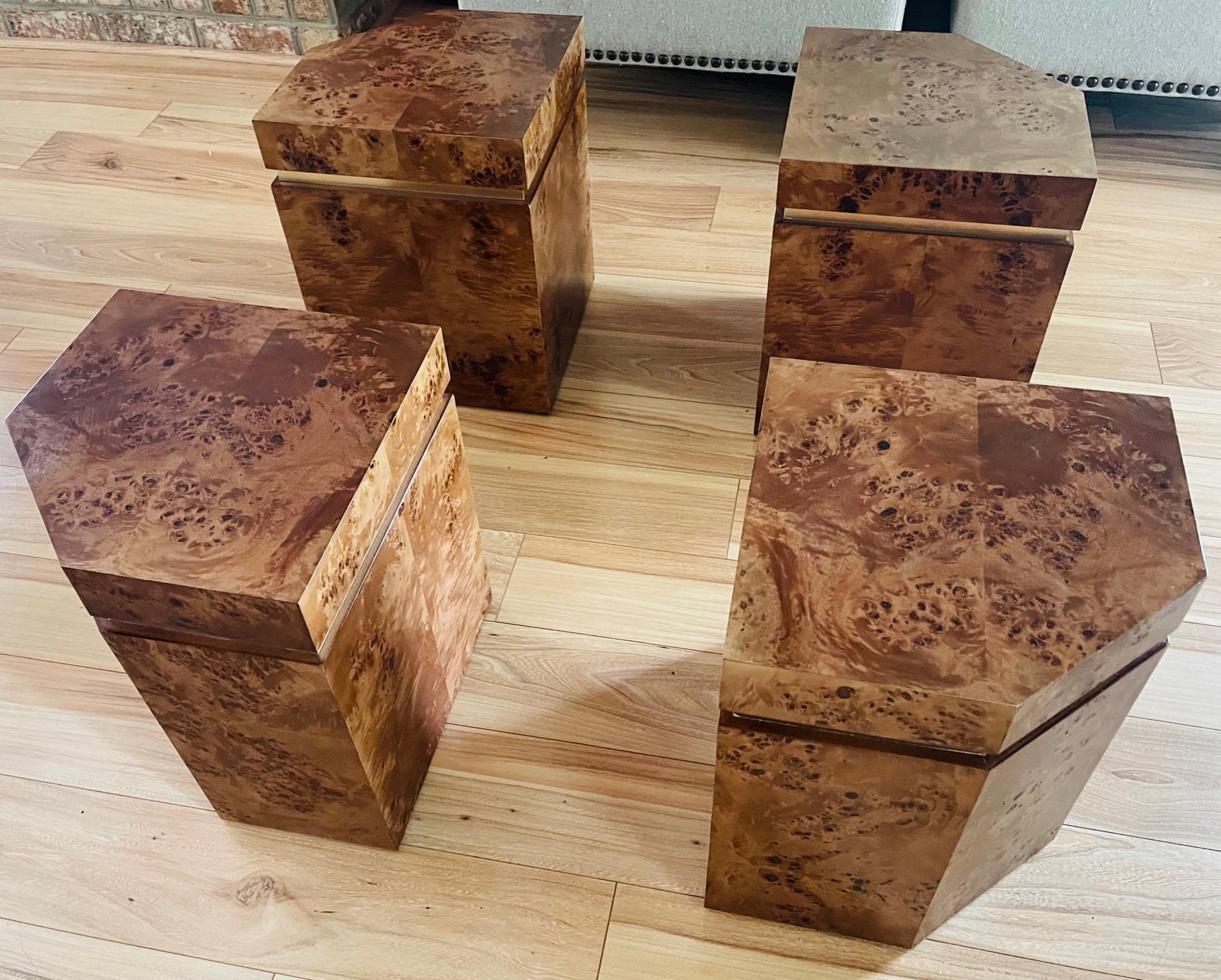 Set of 4 Custom Made to Order Burl Wood Cube Coffee Table - Etsy