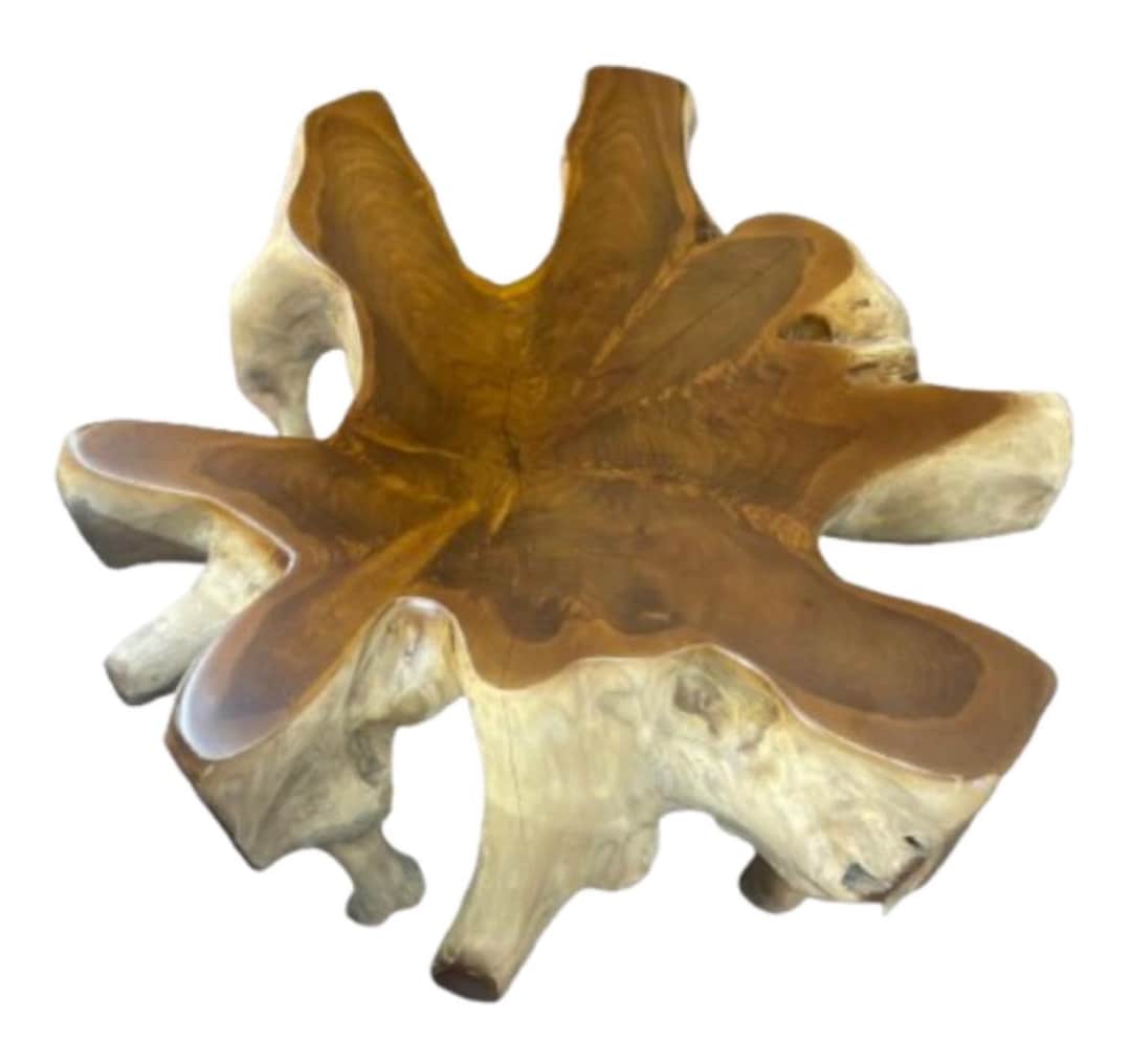 Round Teak Root Coffee Table: Driftwood Accent Furniture - Etsy