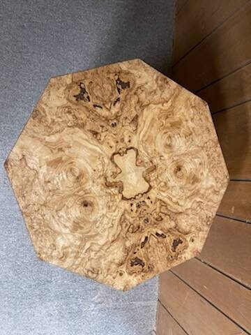 Olive Ash Burl Wood Octagon Pedestal End Table Cube Side Table - Etsy