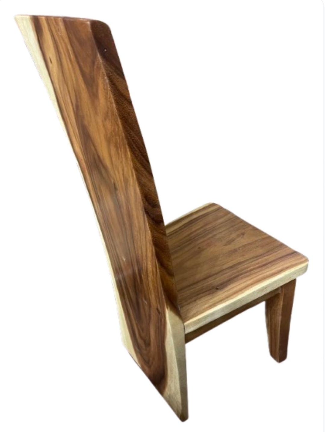 Live Edge Exotic Monkey Pod Wood Dining Table Chairs Organic Furniture ...
