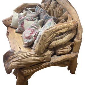 Large Live Edge Teak Chair Teak Root Bench Teak Driftwood Chair Indoor ...