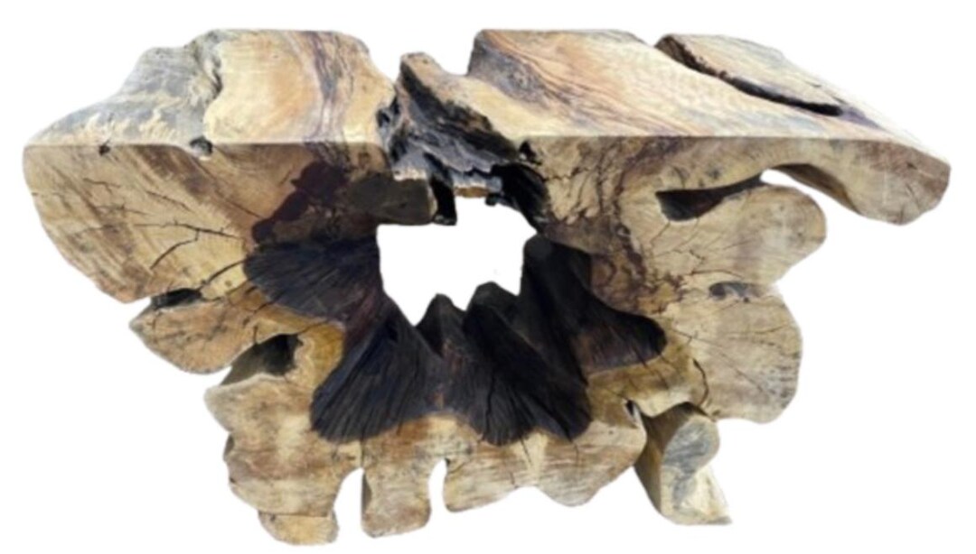 Exotic Spalted Tamarind Wood Console Table Tree Stump Sofa Table ...