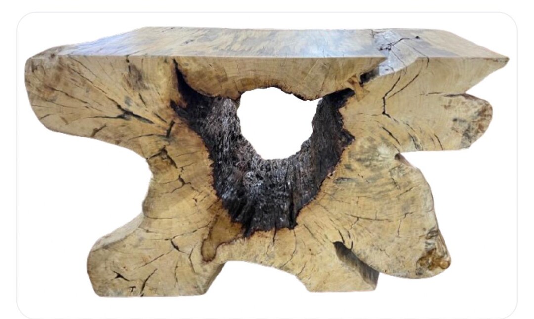 Exotic Spalted Tamarind Wood Console Table Tree Stump Sofa Table ...
