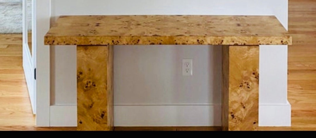 Custom Burl Wood Cube Console Table: Mid Century Modern TV Stand - Etsy