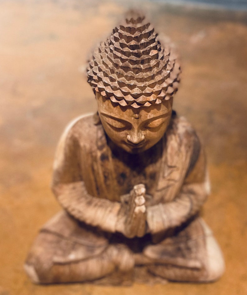 Hand Carved Teak Wood Buddha Figurine Buddha Zen Wood - Etsy