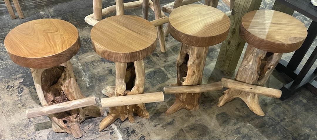 Teak Root Bar Stool Live Edge Teak Driftwood Furniture - Etsy